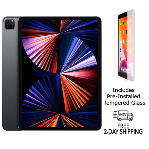 Apple iPad Pro 12.9 5th Gen WiFi + Cellular 128GB Gray with Tempered ...