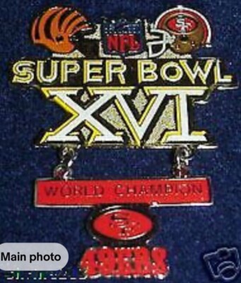Super Bowl 16 49ERS v Bengals Hanging Champs Dangle Pin | eBay