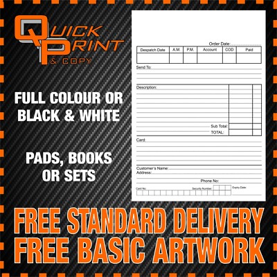 10 x A5 PERSONALISED PRINTED FLORIST 2 PART NCR ORDER PADS | eBay UK