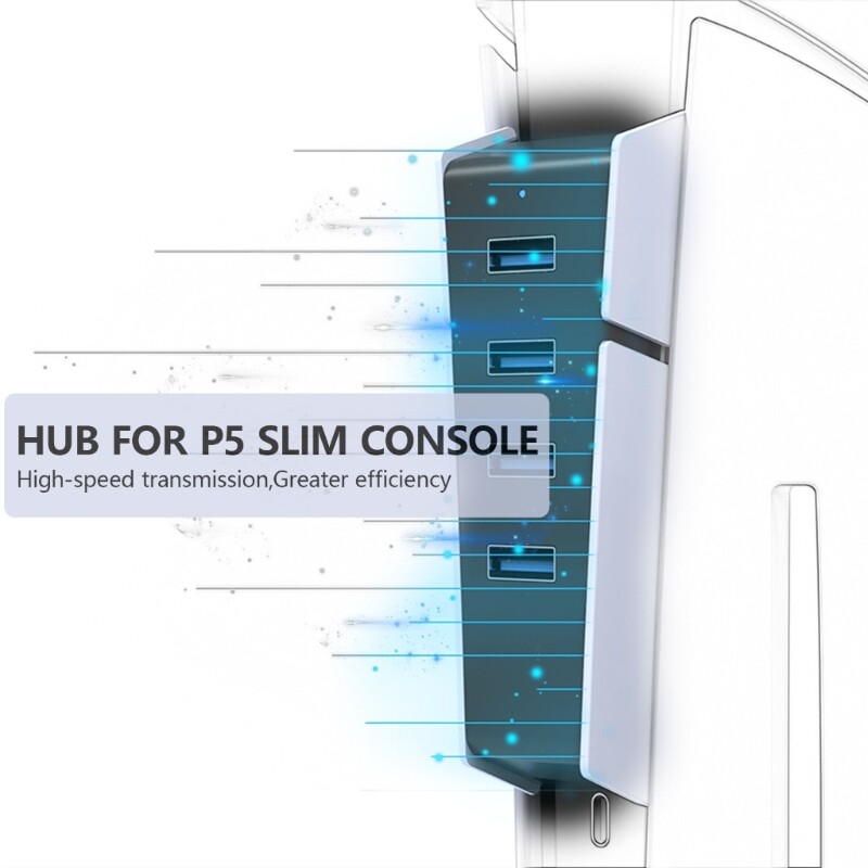 5 Port USB Extender USB Hub Game Accessory Splitters Charging Extender ...