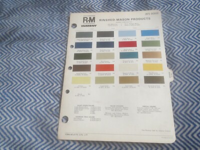 1972 DODGE COLOR CHIPS CHART BROCHURE | eBay