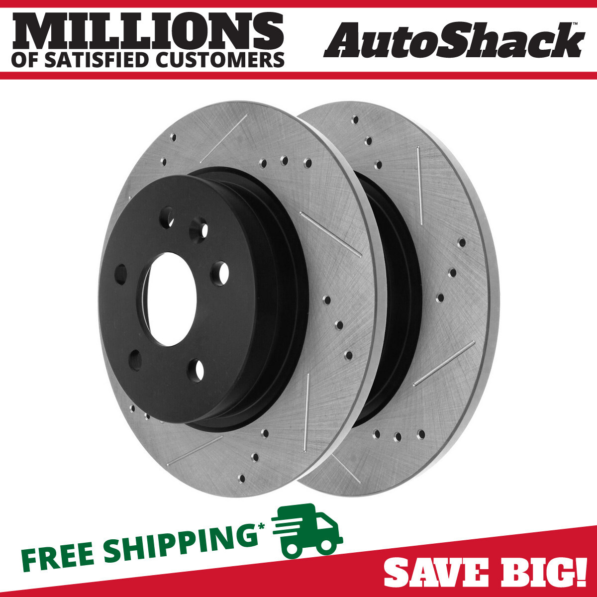 Rear Drilled Slotted Brake Rotors Pair 2 for Chevy Cruze Trax Sonic ...