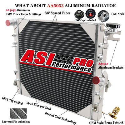 3 ROWS Aluminum Radiator For 2007-2015 2008 Jeep Wrangler JK 2008 2009 ...
