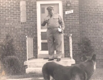 2 WW2 World War 2 Military Officer & German Shepard Dog Photo Picture ...
