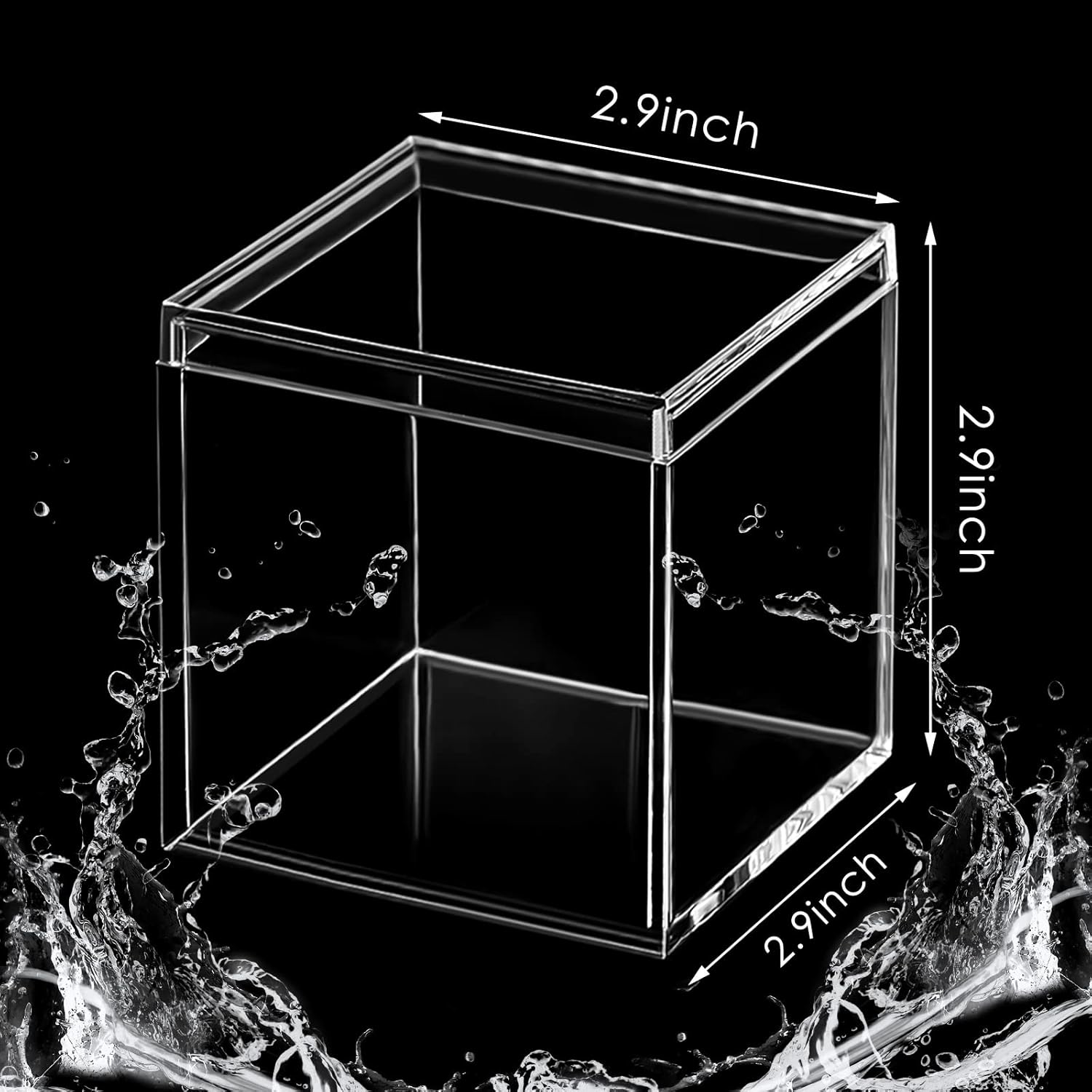 Juexica 12 Pcs Clear Acrylic Plastic Small Acrylic Box with Lid ...