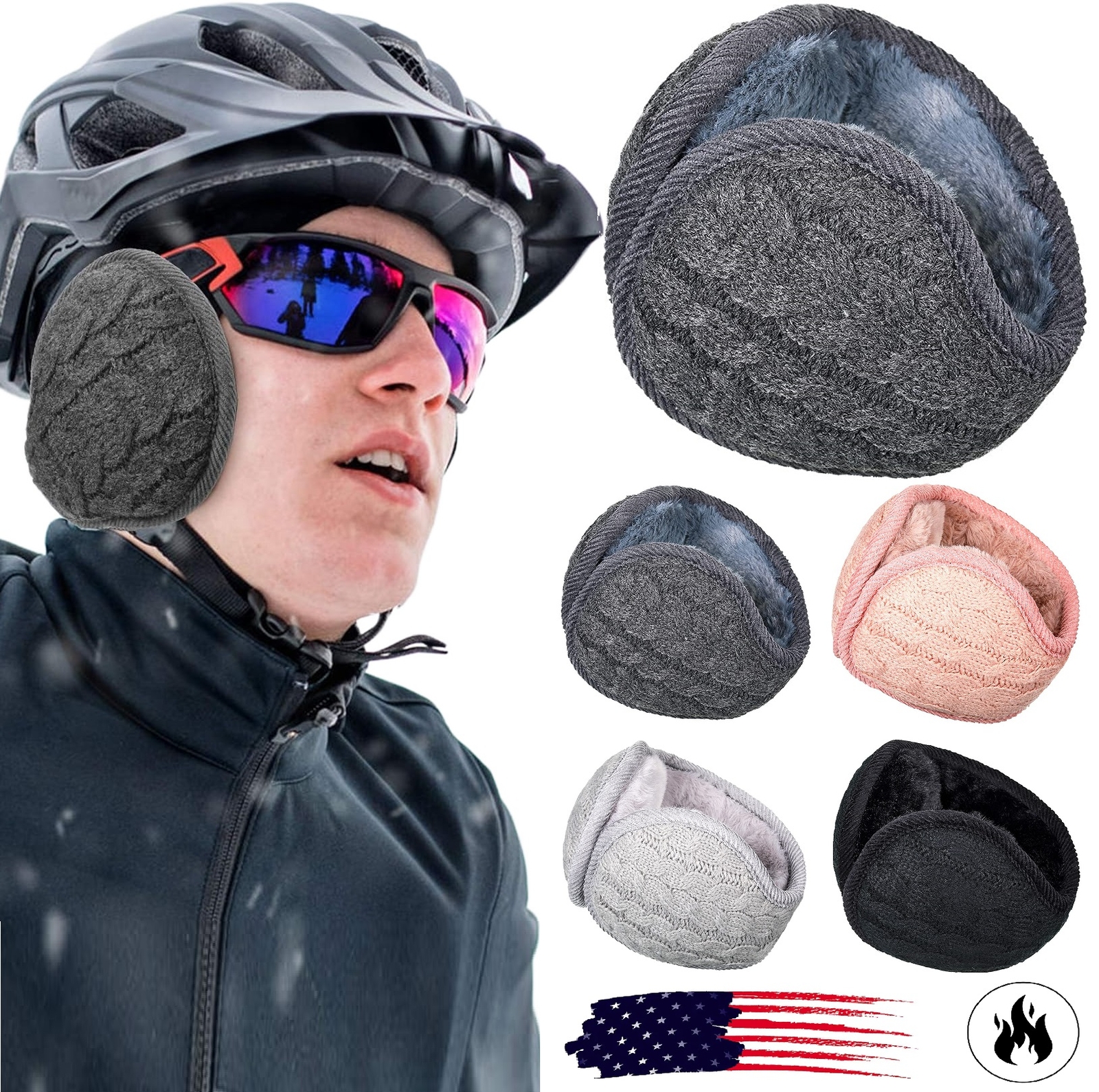 Winter Ear warmers Ear Muffs Fur Soft Earwarmer Behind the Head Band ...
