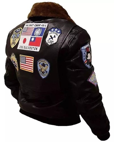 Top Gun Flight Aviator Leather Jacket | Tom Cruise Pete Maverick Flying ...