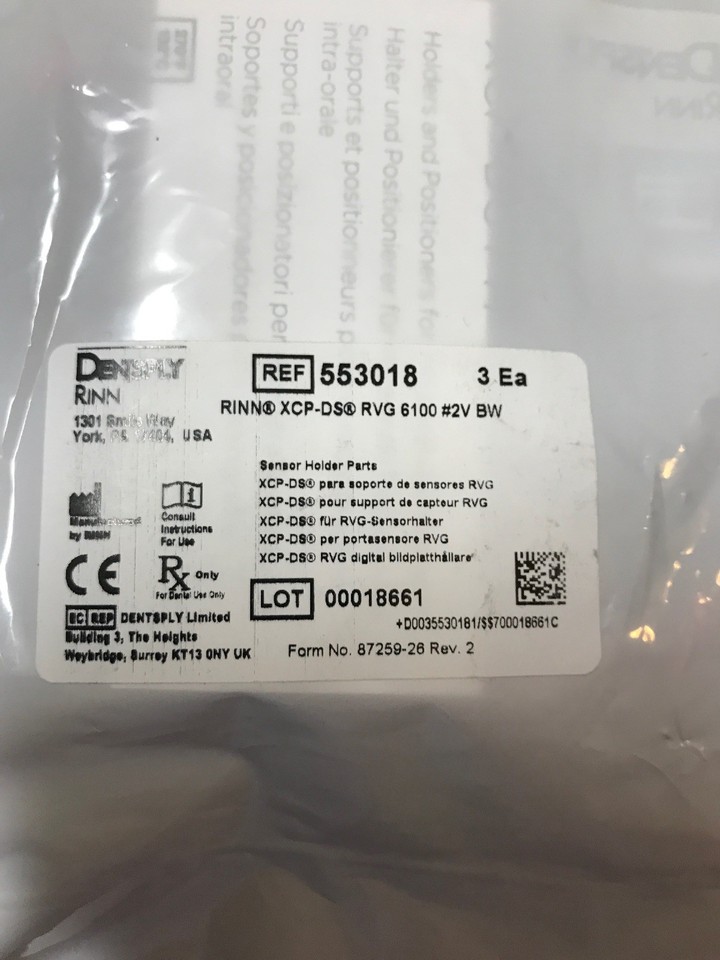 Dentsply Rinn Xcp-ds RVG #2V BW SENSOR HOLDER | eBay