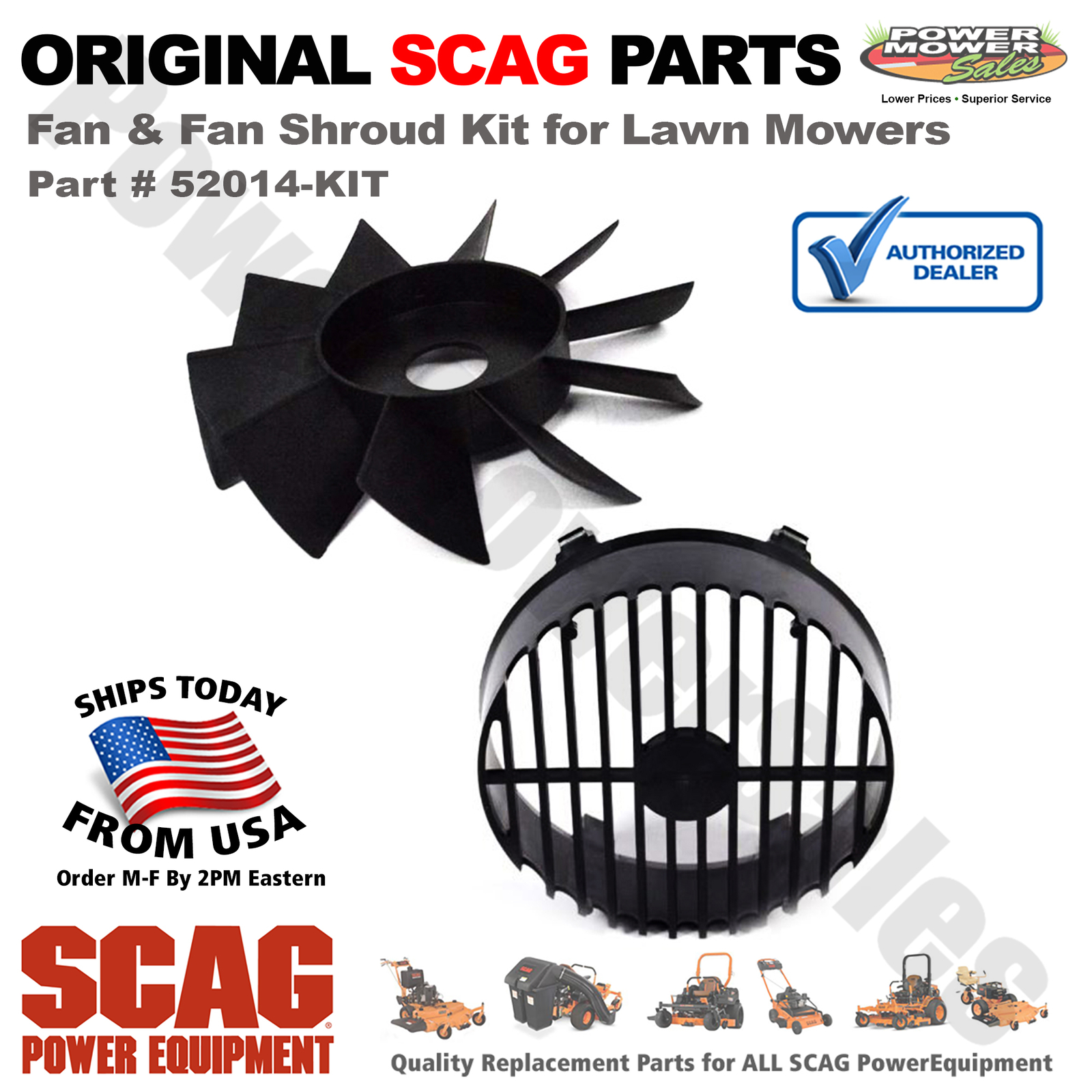 Genuine OEM Scag Fan and Fan Shroud Kit for Lawn Mowers / SMT-61A ...