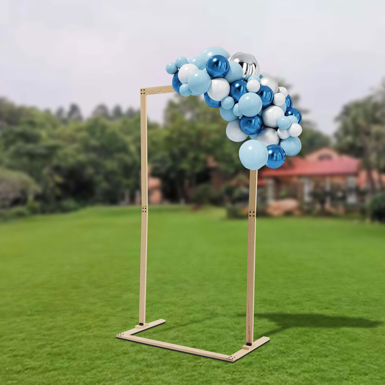 7FT Square Wedding Arch Wooden Backdrop Stand Wedding Ceremony Arch ...