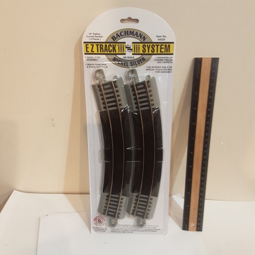 BACHMANN NICKEL SILVER E-Z TRACK HO 18" RADIUS CURVED RERAILER 44529 (2 ...