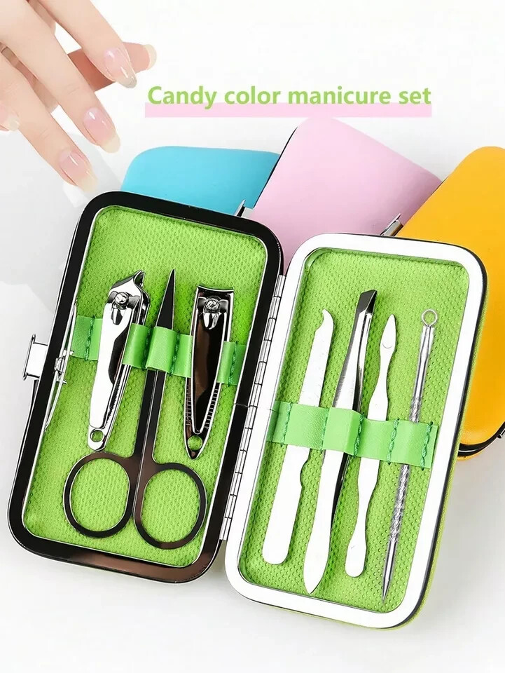 7 Pieces Manicure Pedicure Nail Care Set Cutter Clippers Tool Kit for ...