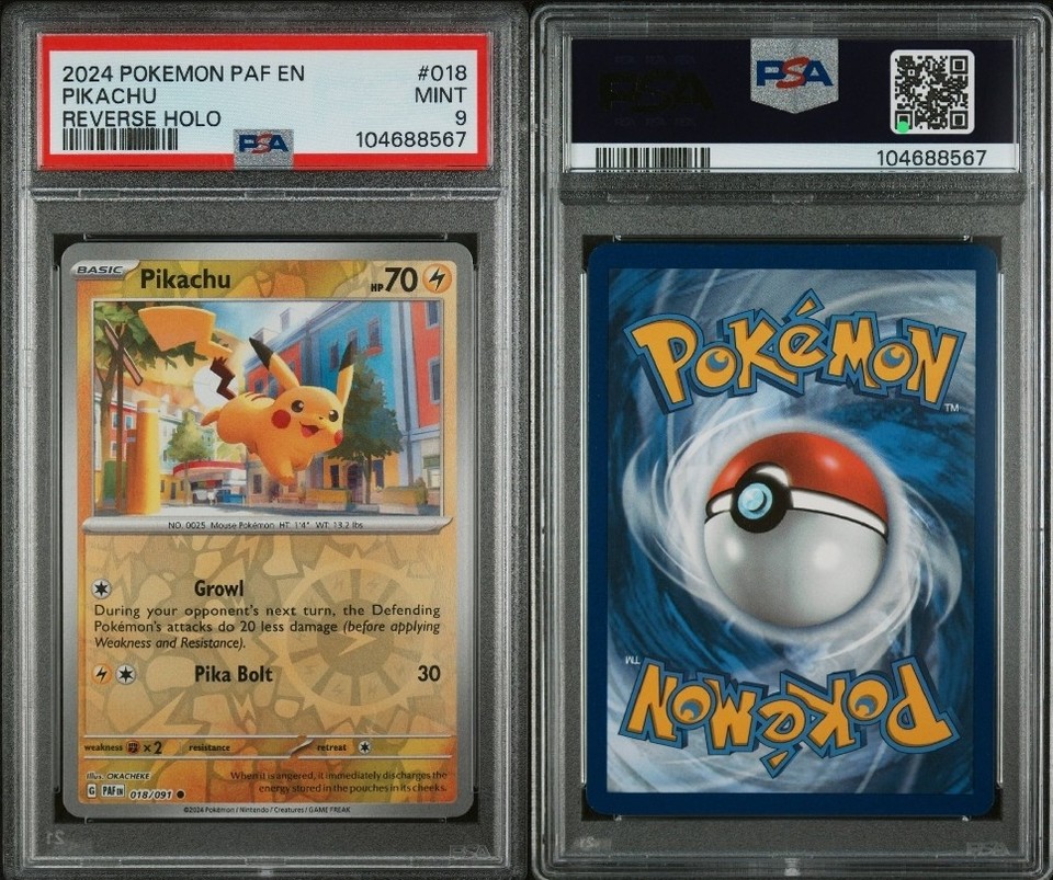 2024 POKEMON PAF EN-PALDEAN FATES REVERSE HOLO #018 PIKACHU PSA 9 | eBay