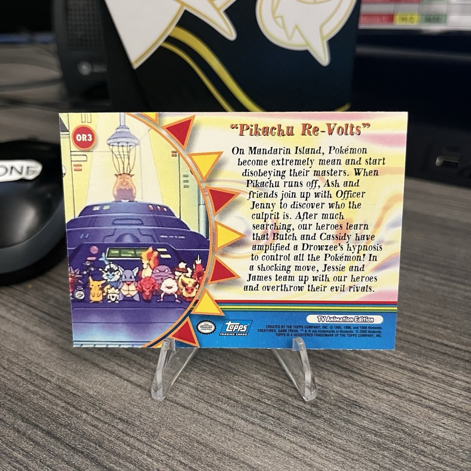 Pikachu Re-Volts OR3 Pokemon Topps Series 3 Orange Islands Blue Label ...