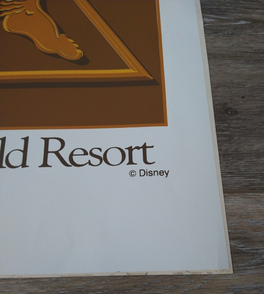 WDW Vintage DISNEY WORLD Resort Unseen Early Concept Logo Decal Poster ...