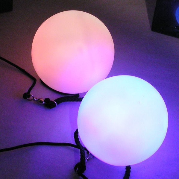 LED Poi balls Pair - flow arts - Beginners - 6 modes, rave, light ...