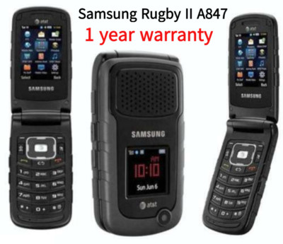 Original Samsung Rugby II A847 3G Unlocke classic Flip Phone 1 Year ...