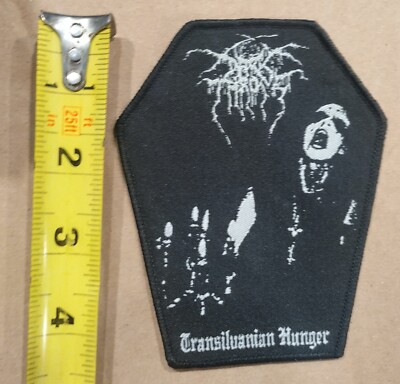 Darkthrone Transylvanian Hunger Coffin Shaped Woven Patch Black Border ...
