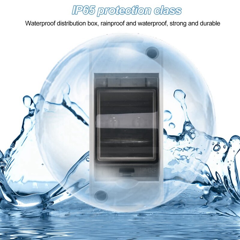 2 Way Distribution Box, Transparent Cover 2 DIN Rail Outdoor ...