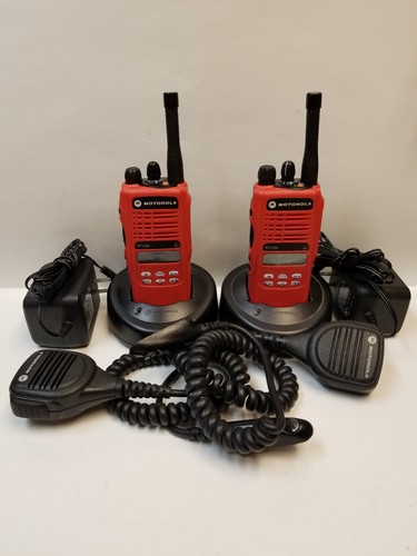 2 Motorola HT1250 UHF 450-512MHz Two-Way Radio AAH25SDF9AA5AN w ...