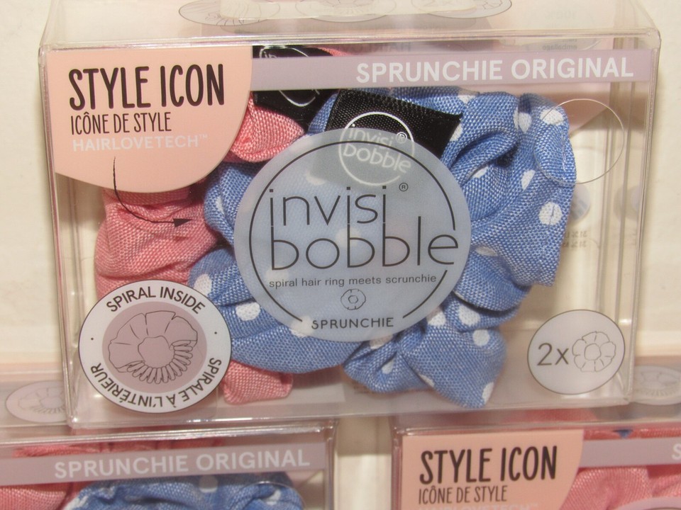 6 Invisibobble Hair Scrunchie Original 3 Sets 2 In Ea Pink Blue Spiral ...