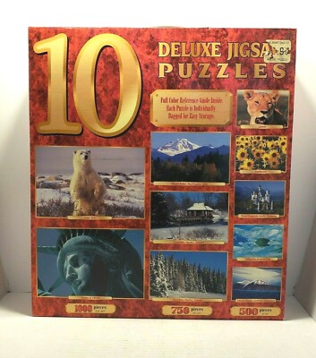 10 Deluxe Jigsaw Puzzles 6750 Pieces Total Landscapes Animals Scenic ...