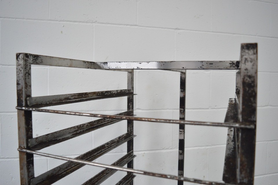 Push In Oven Bakery Rack For 18"x30" tray Ovenproof wheels 9cm Gap more ...