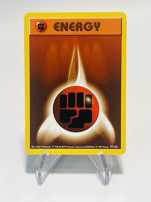 FIGHTING ENERGY 1999 Pokemon Base Set SHADOWLESS Common POKÉMON 97/102 ...