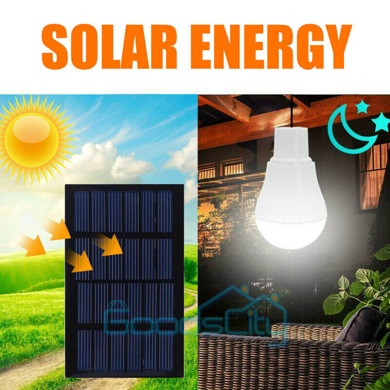 1-4 X Solar Panel Powered LED Lights Bulb Light Tent Lamp Yard Camping ...