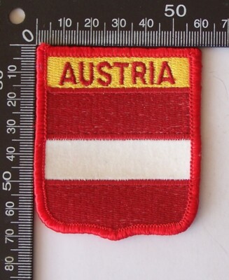 VINTAGE AUSTRIA FLAG SOUVENIR EMBROIDERED PATCH CLOTH SEW-ON BADGE | eBay