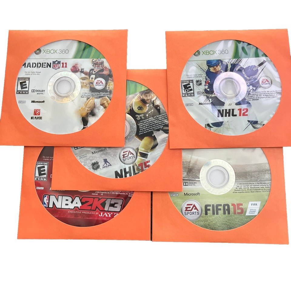 Xbox 360 Sport Games Lot, NBA 2K13, FIFA 15, NHL 12, 15 & Madden 11 ...