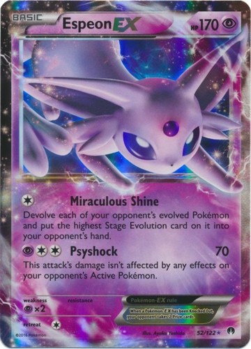 1x Espeon-EX - 52/122 - Holo Rare ex Lightly Played Pokemon XY ...