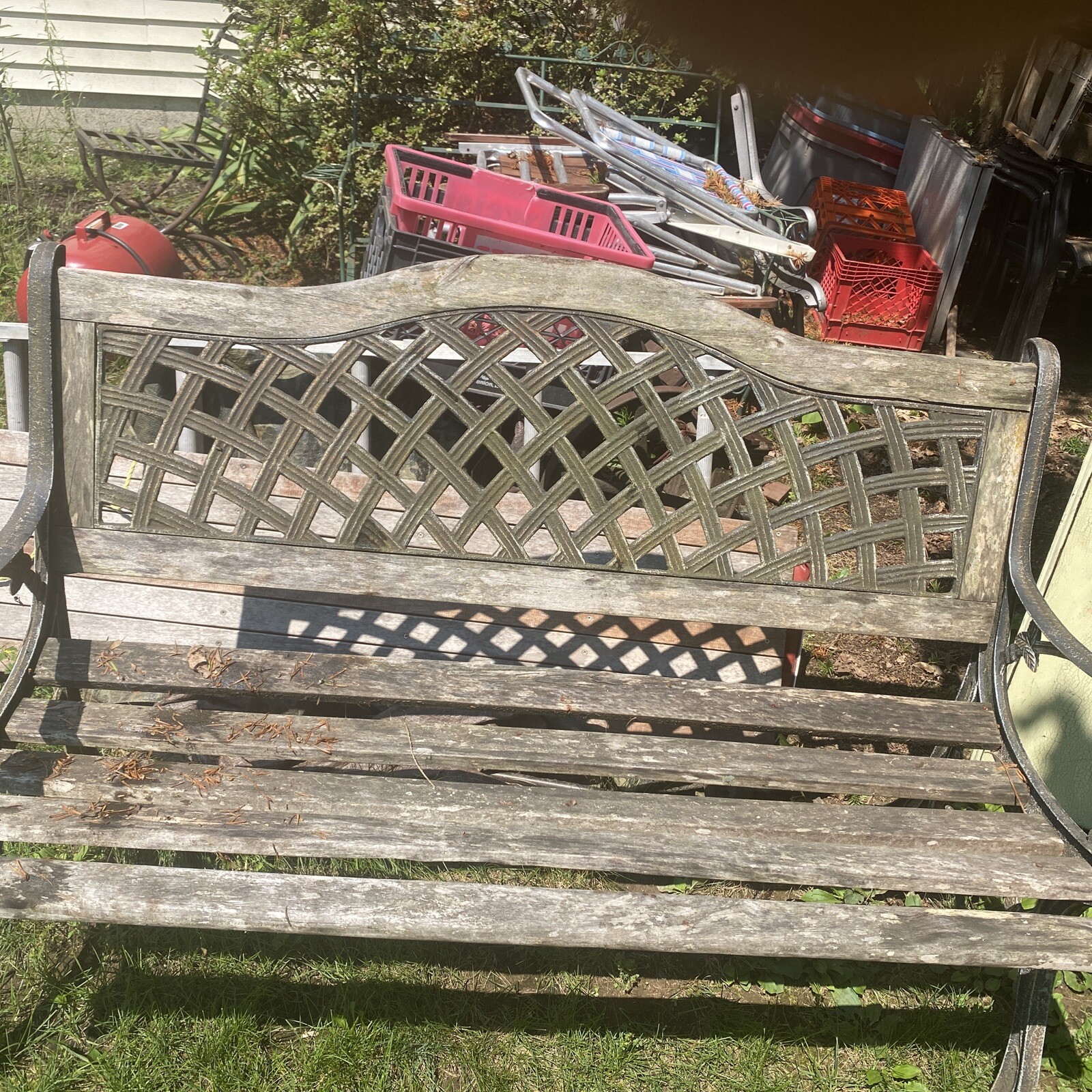 EARLY VINTAGE CAST IRON PARK BENCH | eBay