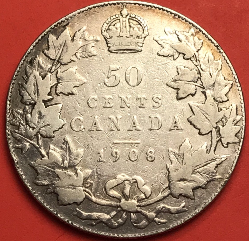 1908 Canada 50 Cents - F/VF - Lot#3679 | eBay