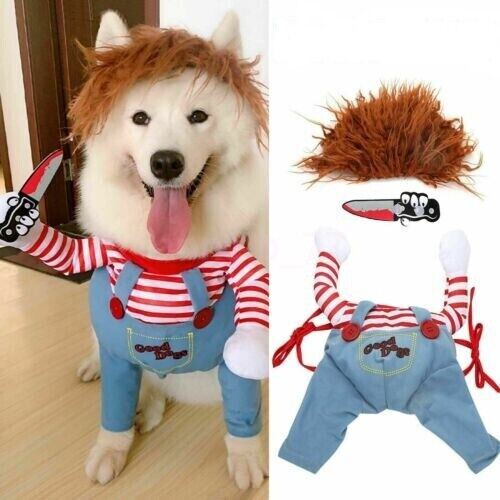 Dog Cat Pet Funny Costume Chucky Deadly Doll Pet Cosplay Pet Party ...
