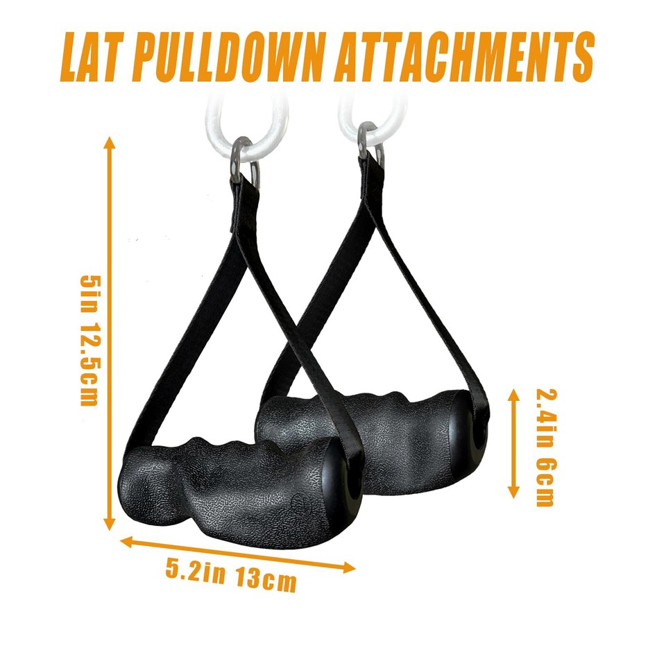 Cable Machine Attachment with Upgraded Ergonomic Gym Handles, LAT ...