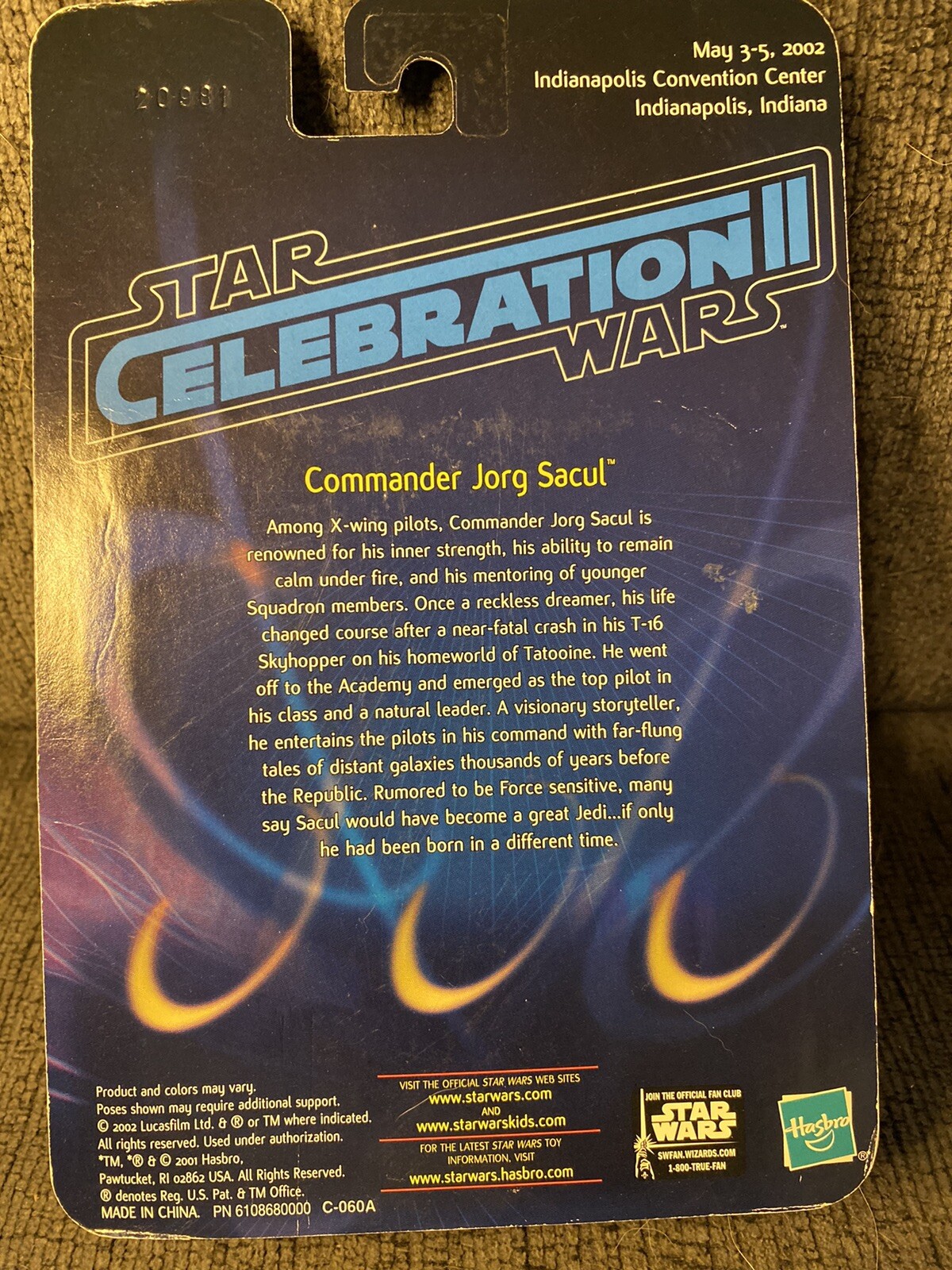 Star Wars Celebration II Jorg Sacul Rebel Pilot Hasbro Figure 25th ...