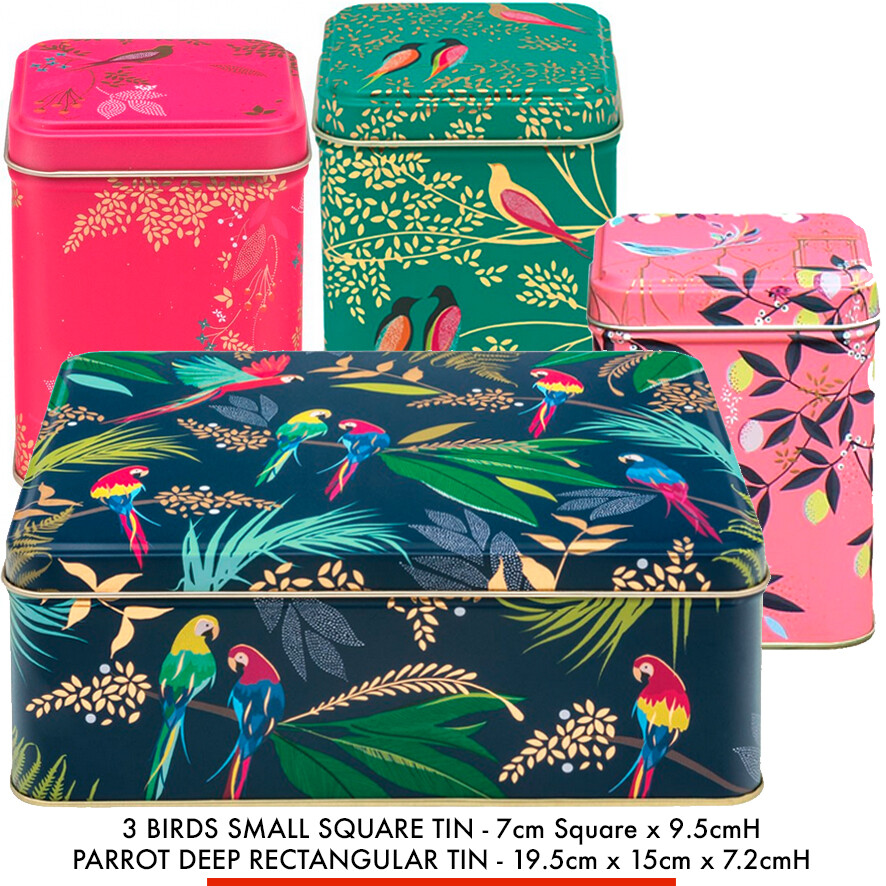 SARA MILLER METAL TIN BOX Accessory Home Keepsake Pill Storage Sweet ...