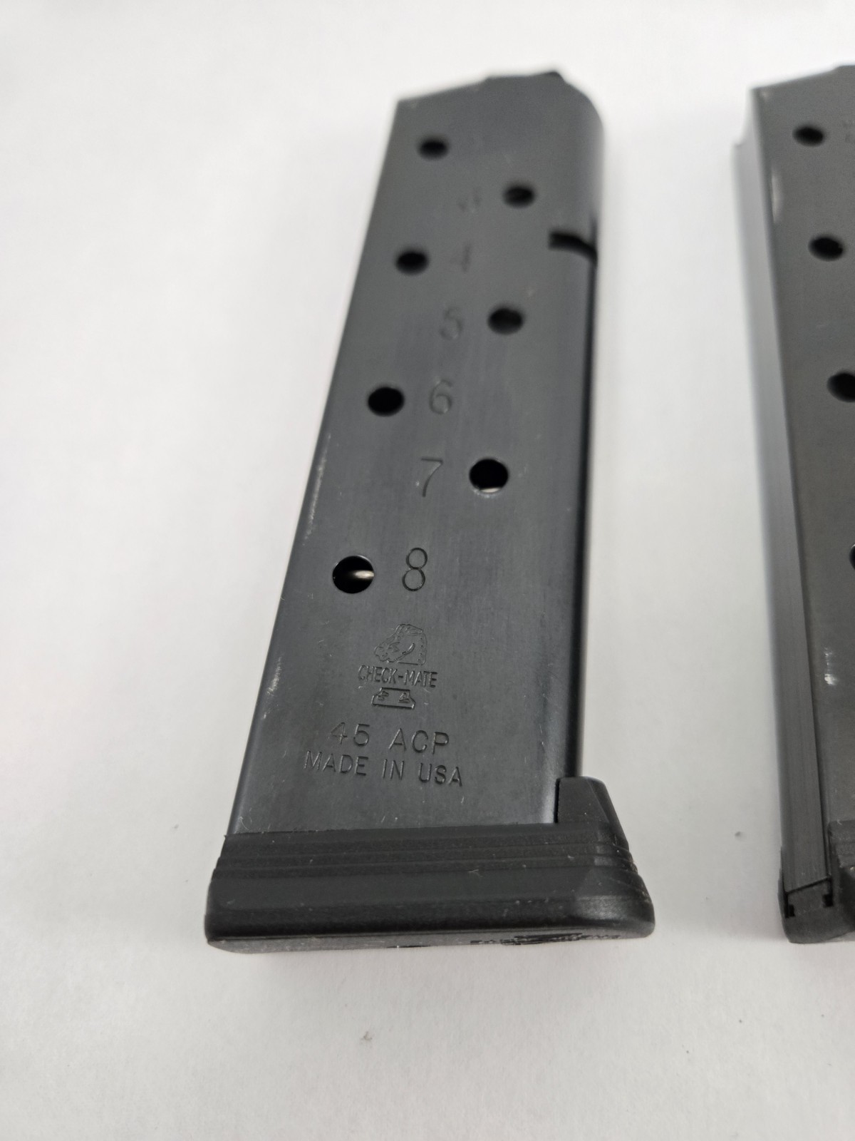 Lot Of 2 Used Checkmate 1911 Fullsize 8 Round 45 ACP Magazines Mags ...