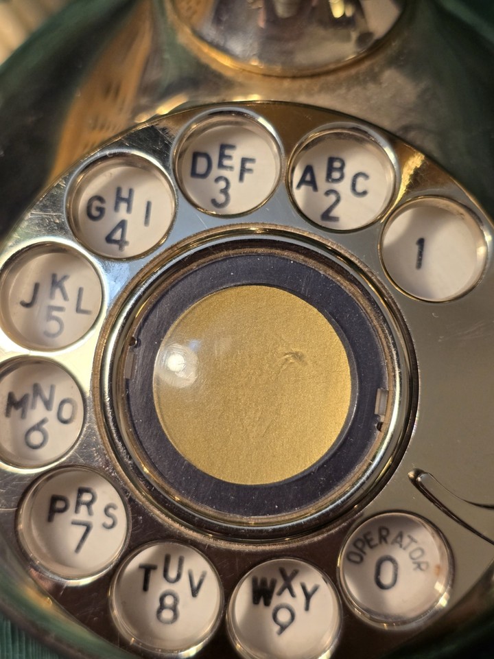 Vintage Rotary Dial Landline Desk Phone Victorian French Style Brass ...