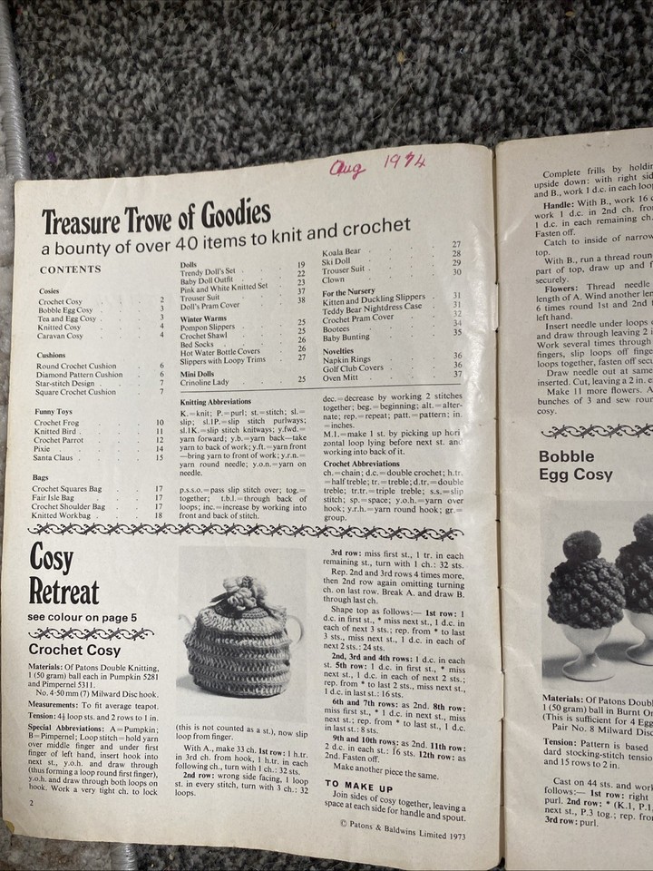 Patons Vintage Treasures Booklet With 40 Doll & Toy Knitting Patterns ...
