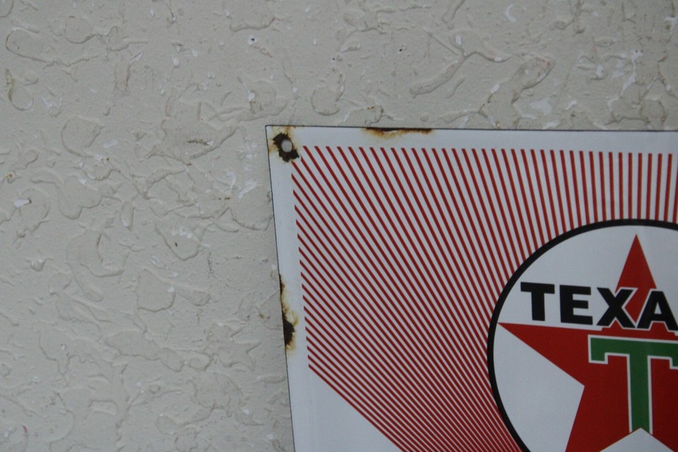 TEXACO DIESEL CHIEF PORCELAIN SIGN GAS STATION MOTOR OIL PUMP GASOLINE ...