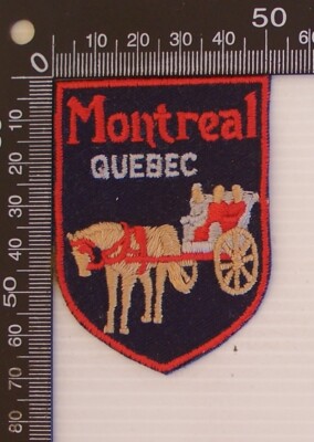 VINTAGE MONTREAL QUEBEC CANADA EMBROIDERED SOUVENIR WOVEN CLOTH SEW-ON ...