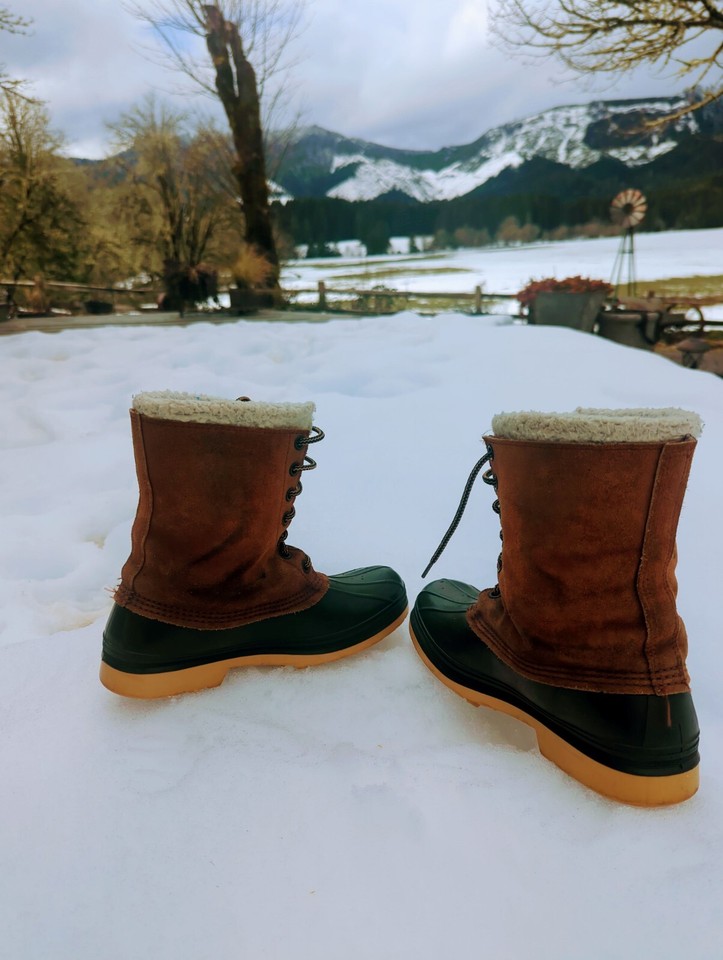 KAMIK CANADA INSULATED LEATHER SNOW/RAIN BOOTS WITH REMOVABLE WOOL ...