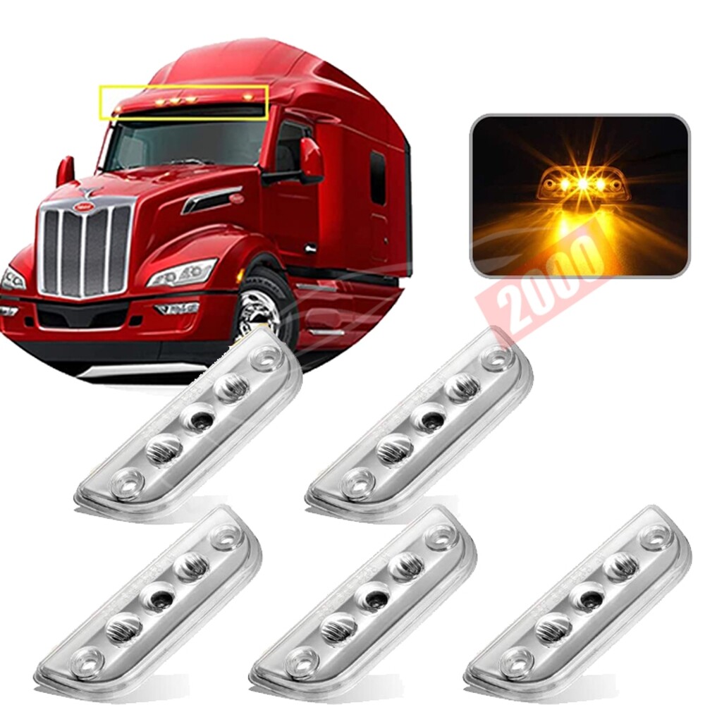Kenworth Led Cab Lights 5PCS 17LED Clear Lens Cab Marker Top Roof