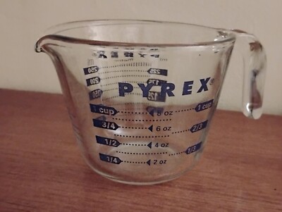 Vintage Pyrex 1 Cup Measuring Cup Glass Blue 250ml Made in USA | eBay