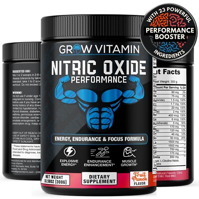 Nitric Oxide - Pre Workout Powder Increase Power, Strength, Energy ...