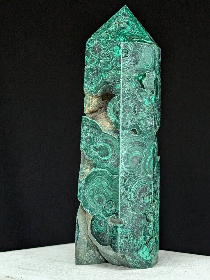 Malachite Tower Druzy Crystal Large Big Tall Point Gemstone Chakra | eBay
