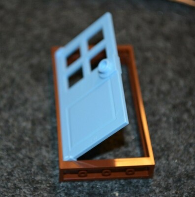 (1) 1x4x6 Light Blue w/ Brown Frame Bricks - NEW Lego Building House | eBay