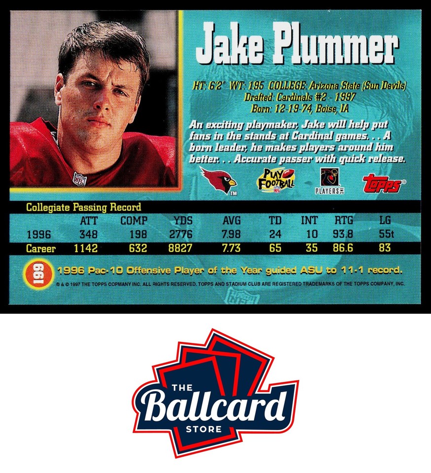 1997 Stadium Club #199 Jake Plummer | eBay